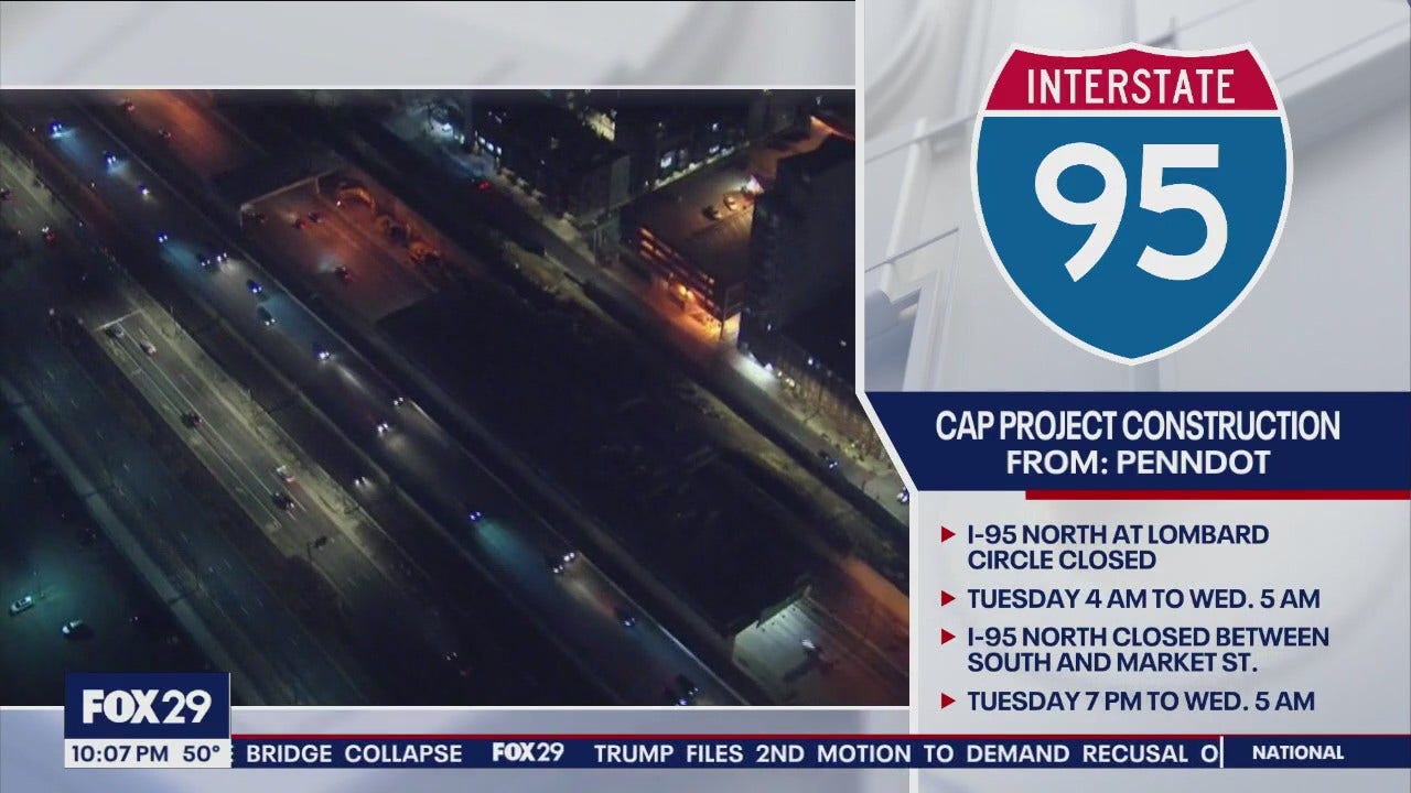New lane restrictions for I-95 CAP project | FOX 29 Philadelphia