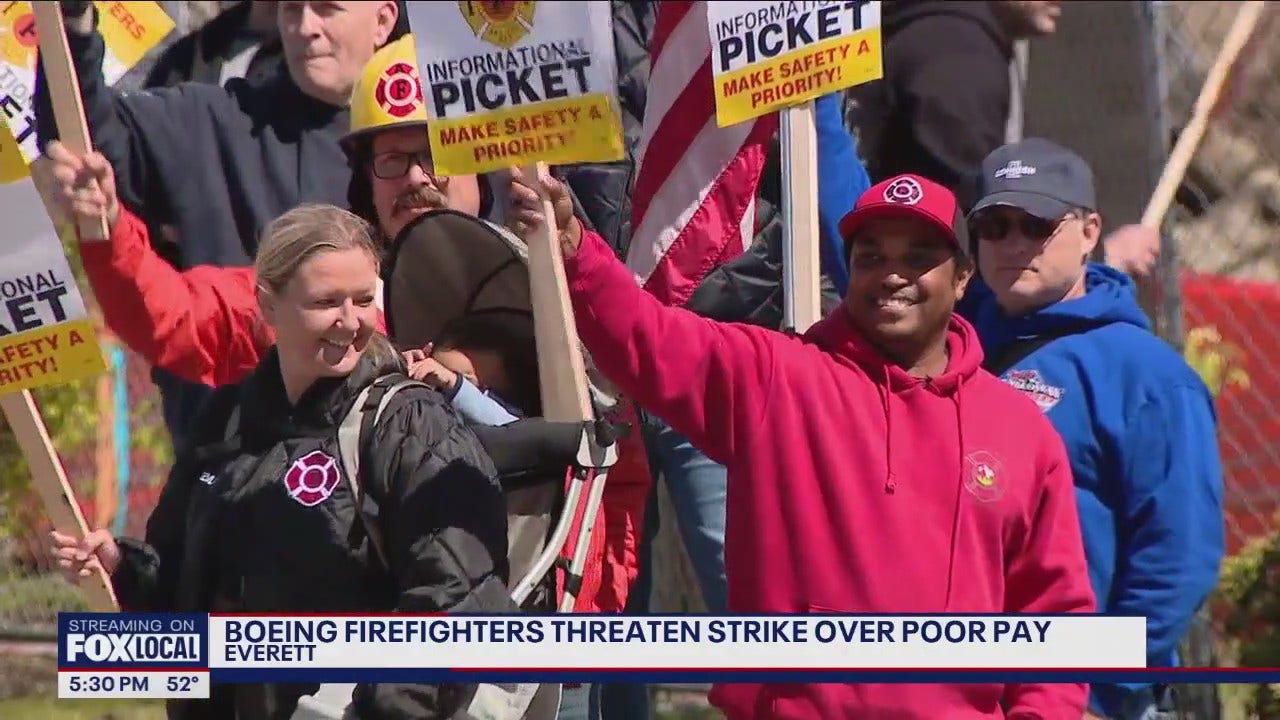 Boeing firefighters threaten strike over poor pay | FOX 13 Seattle
