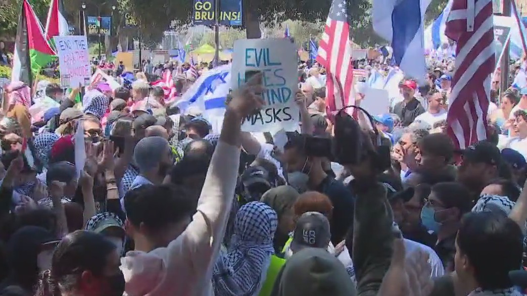 UCLA protests get tense as demonstrators clash | FOX 11 Los Angeles