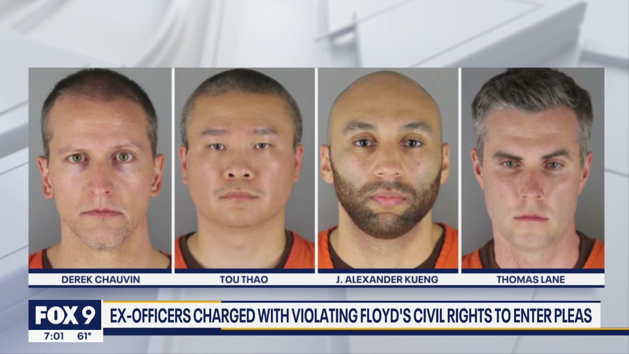 Ex Minneapolis Police Officers Charged With Violating Floyds Civil