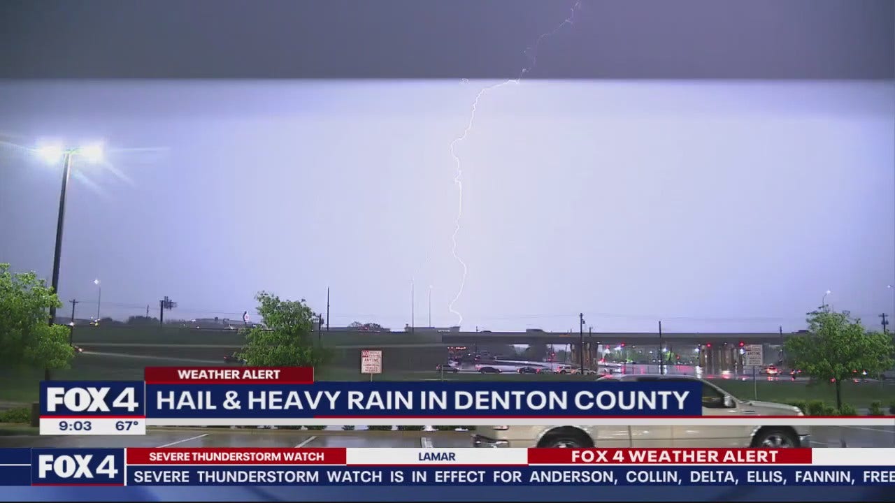 Hail and heavy rain in Denton County Monday | FOX 4 Dallas-Fort Worth
