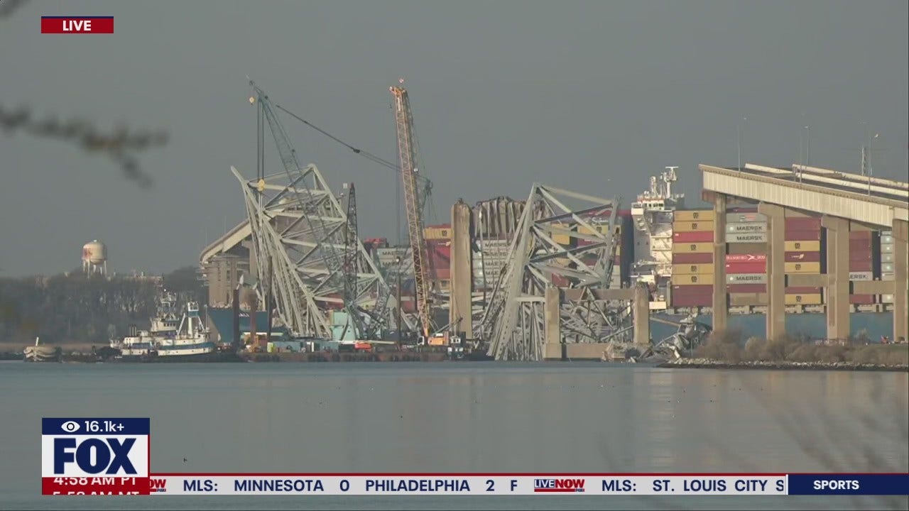 Baltimore bridge collapse: cranes remove wreckage | LiveNOW from FOX