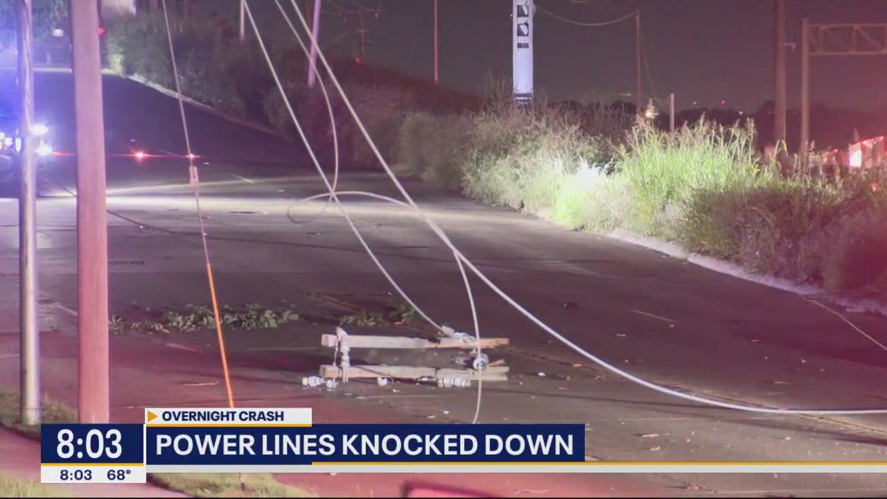 Power Lines Knocked Down Due to Hit and Run Crash | FOX 4 Dallas-Fort Worth