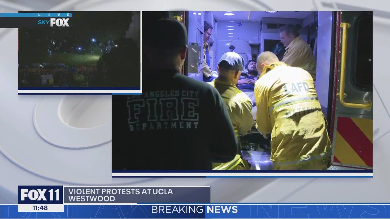 UCLA riot: People taken into ambulance | FOX 11 Los Angeles