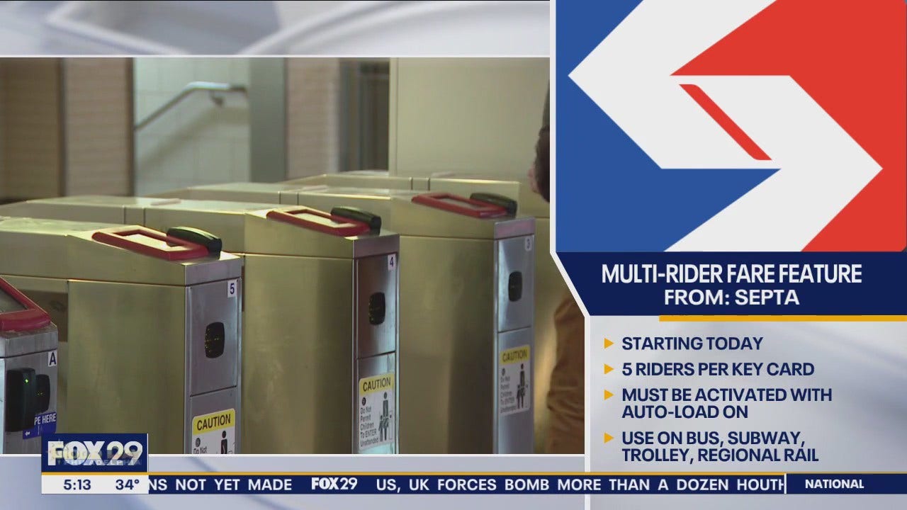 SEPTA debuts multi-rider fare feature | FOX 29 Philadelphia