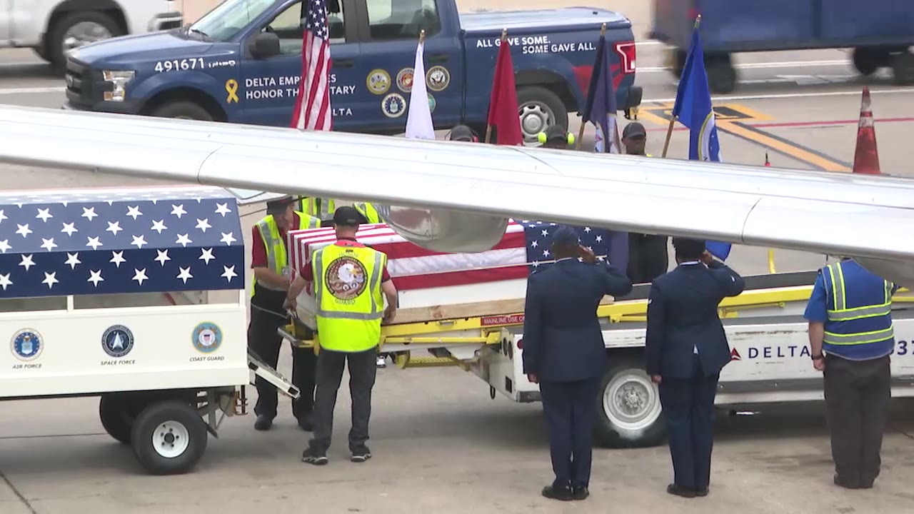 Body of Senior Airman Roger Fortson arrives in Atlanta | FOX 5 Atlanta