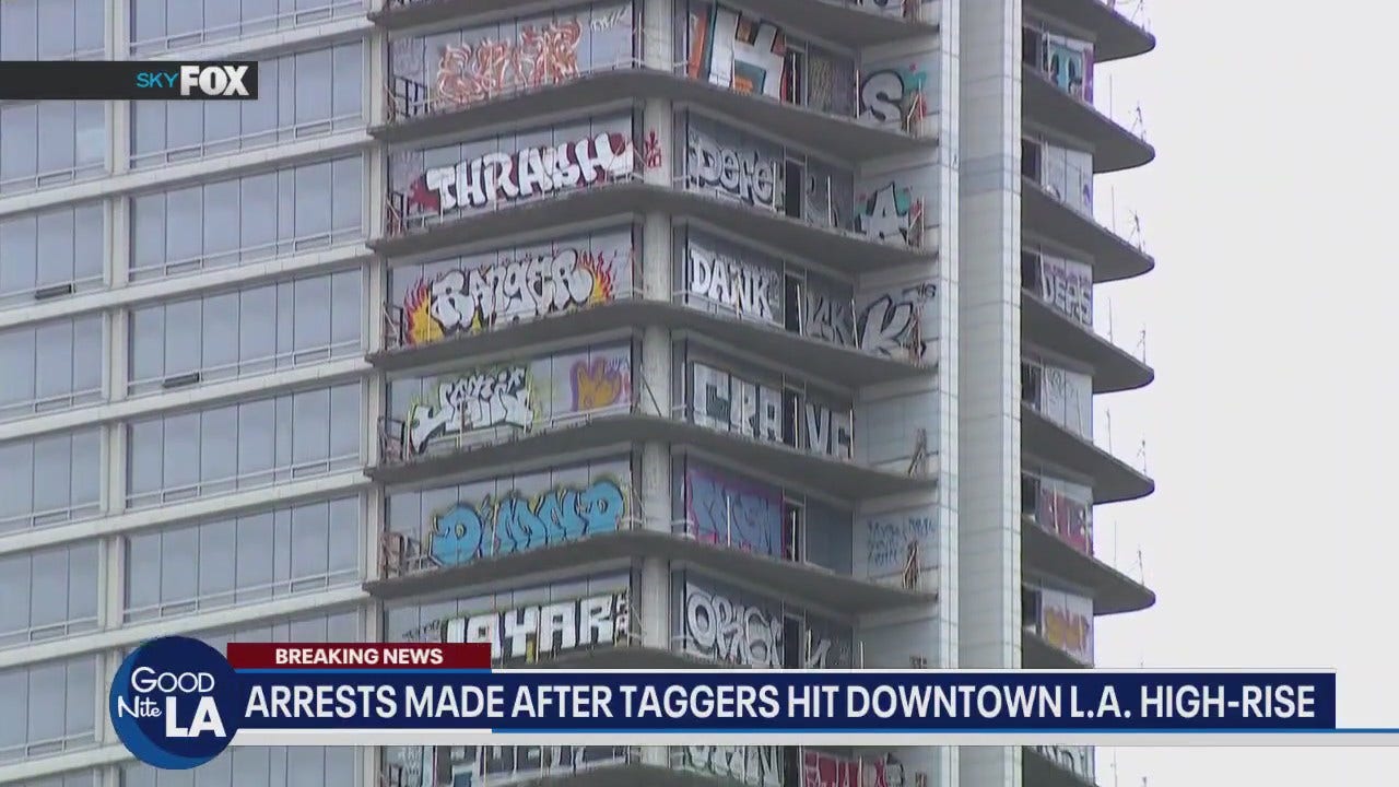 2 arrested in viral high-rise graffiti in LA | FOX 11 Los Angeles