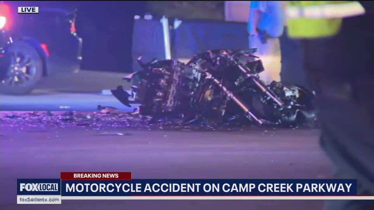 Bad wreck involving motorcycle, car in East Point | FOX 5 Atlanta