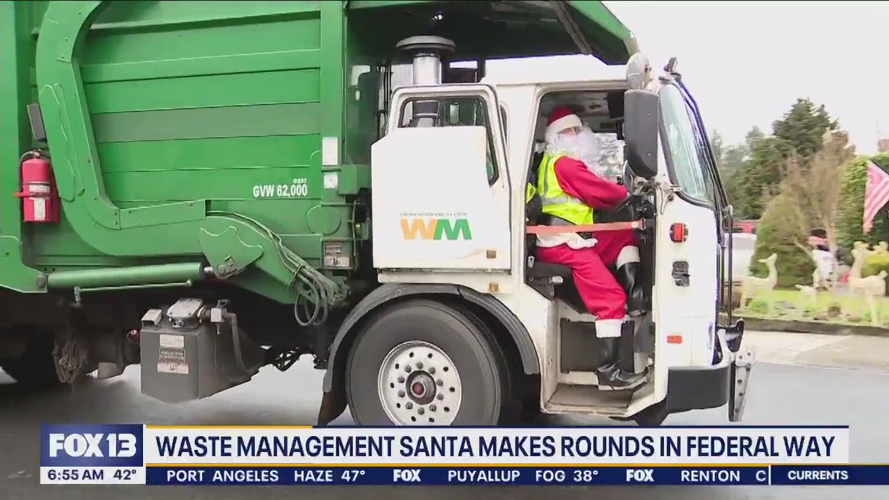 Waste management Santa makes rounds in Federal Way | FOX 13 Seattle