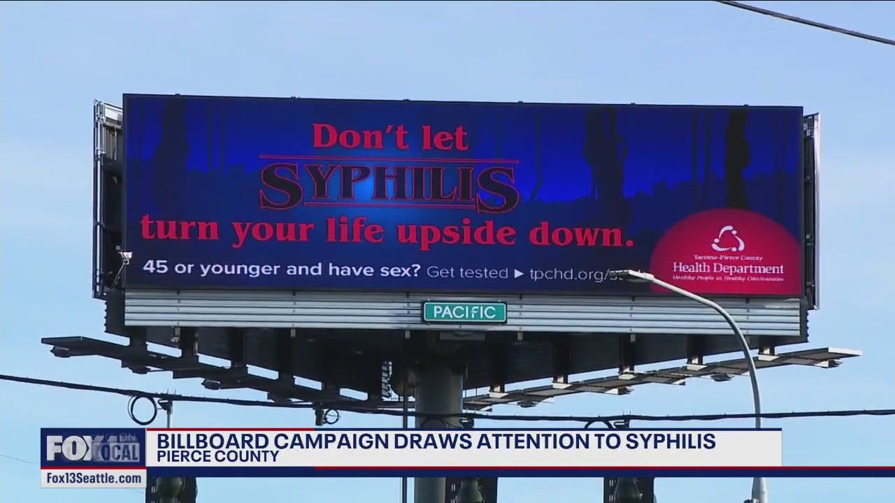 Billboard uses pop culture to educate about syphilis | FOX 13 Seattle