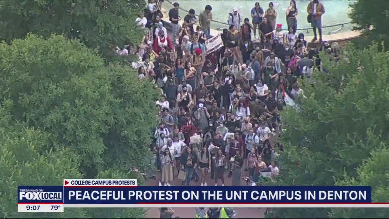 UNT pro-Palestine protesters organize walkout | FOX 4 Dallas-Fort Worth