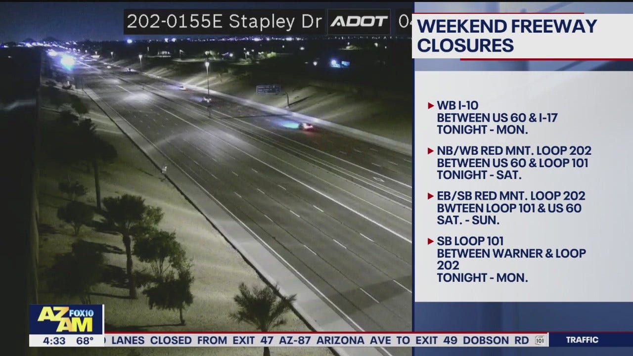 Phoenix weekend freeway closures (April 12-15) | FOX 10 Phoenix