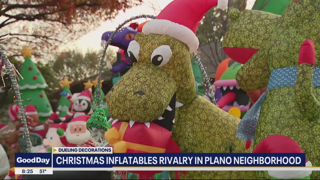 Plano neighbors have a Christmas inflatable rivalry | FOX 4 Dallas-Fort ...