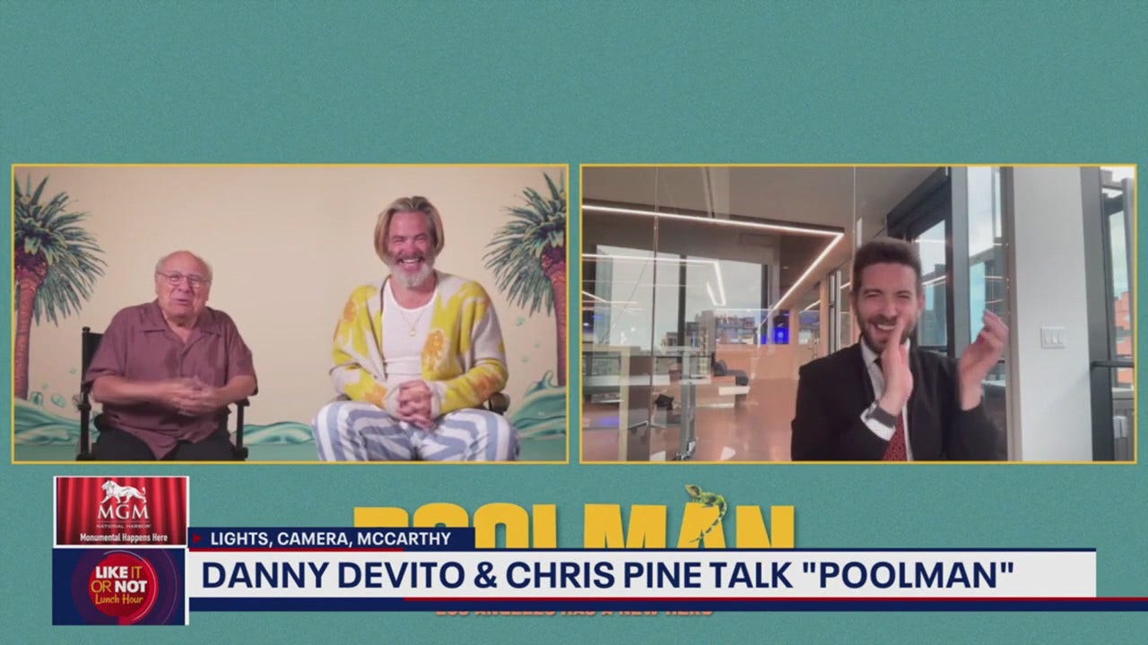 Chris Pine & Danny DeVito POOLMAN interview goes off the rails | FOX 5 DC