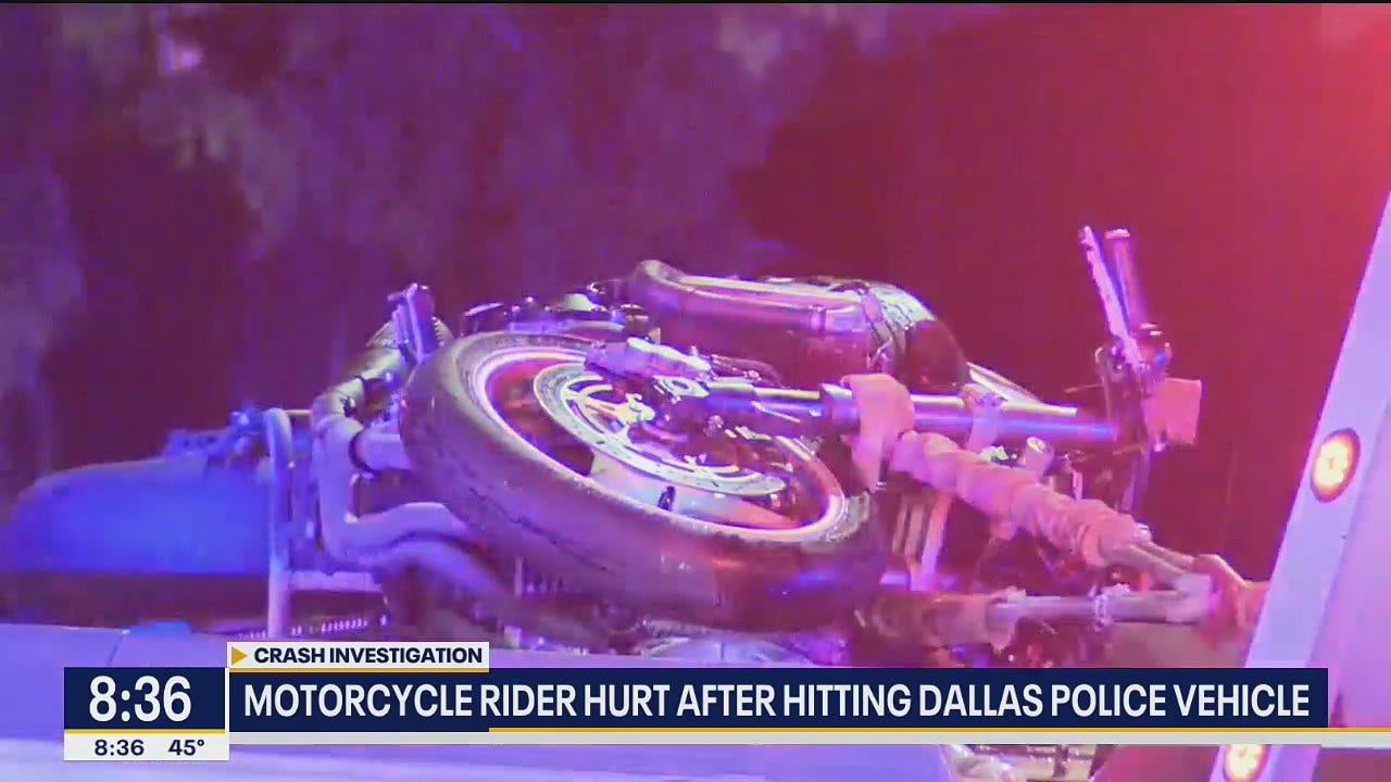 Motorcyclist hurt after colliding with Dallas police vehicle | FOX 4 ...