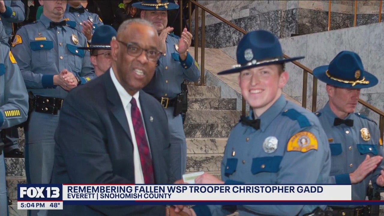 Memorial honors fallen WSP Trooper Christopher Gadd | FOX 13 Seattle