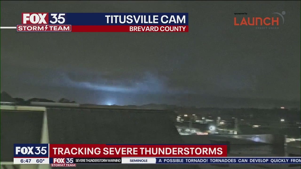 Power flash caught on camera as storms slam Florida | FOX 35 Orlando