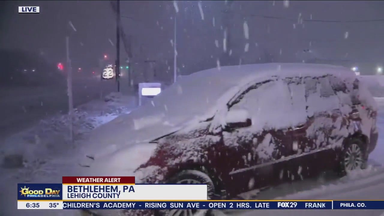 Snow falls across Lehigh Valley as Philadelphia braces for morning ...