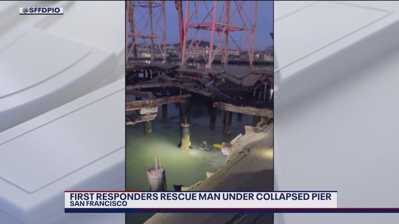 Man rescued from water after pier collapses | KTVU FOX 2