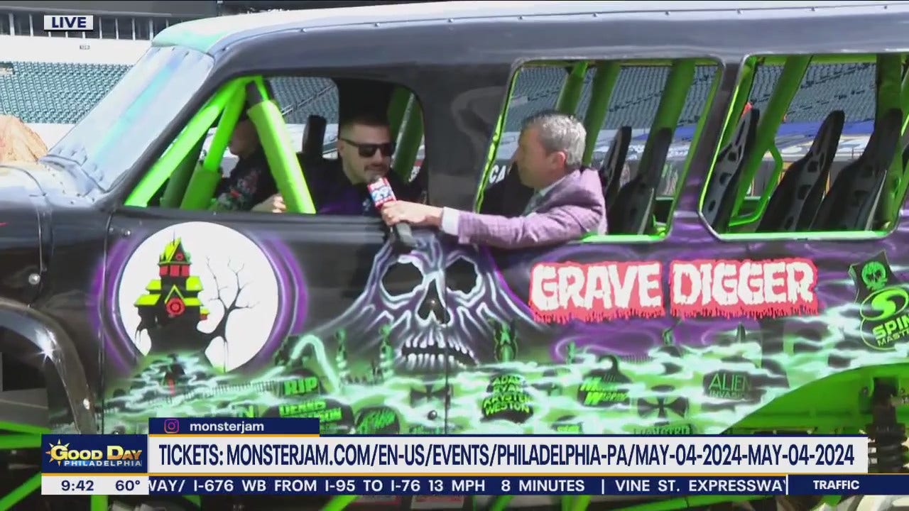 Bob Kelly takes ride in Grave Digger at Monster Jam | FOX 29 Philadelphia