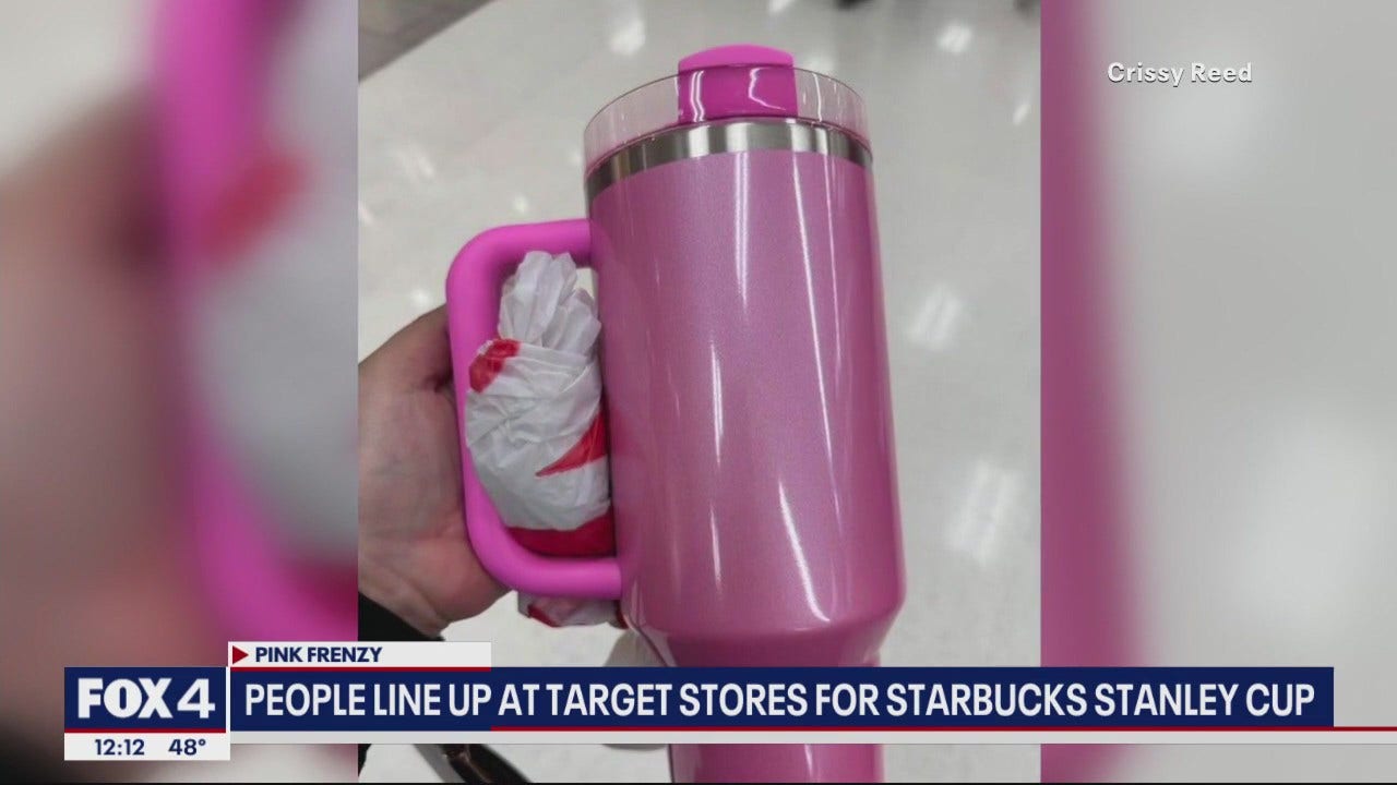 Shoppers line up overnight for Starbucks pink Stanley cup | FOX 4 ...