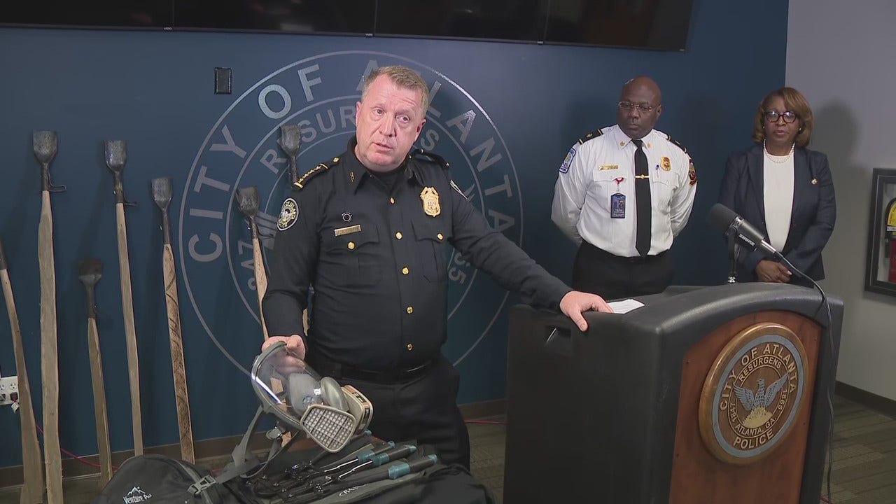 'Block Cop City' protesters show up with gas masks | FOX 5 Atlanta