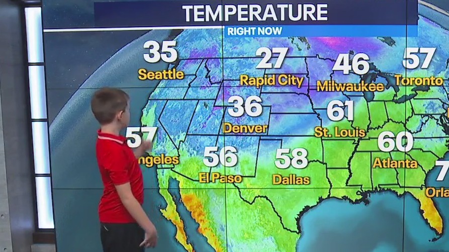 Gavin helps Rob Haswell with the weather