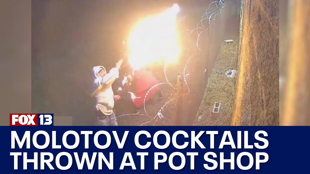 Suspects seen throwing Molotov cocktail at pot shop | FOX 13 Seattle