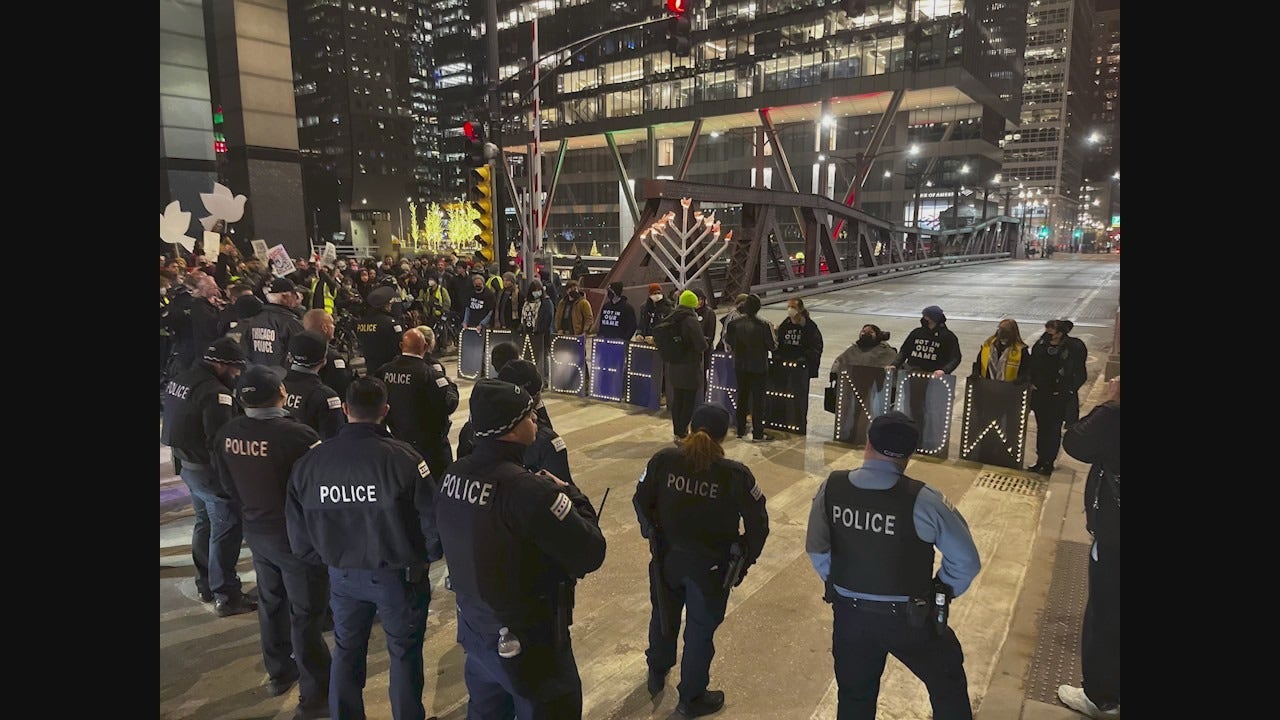 Chicago protesters call for ceasefire in Israel-Hamas war, 13 arrested ...