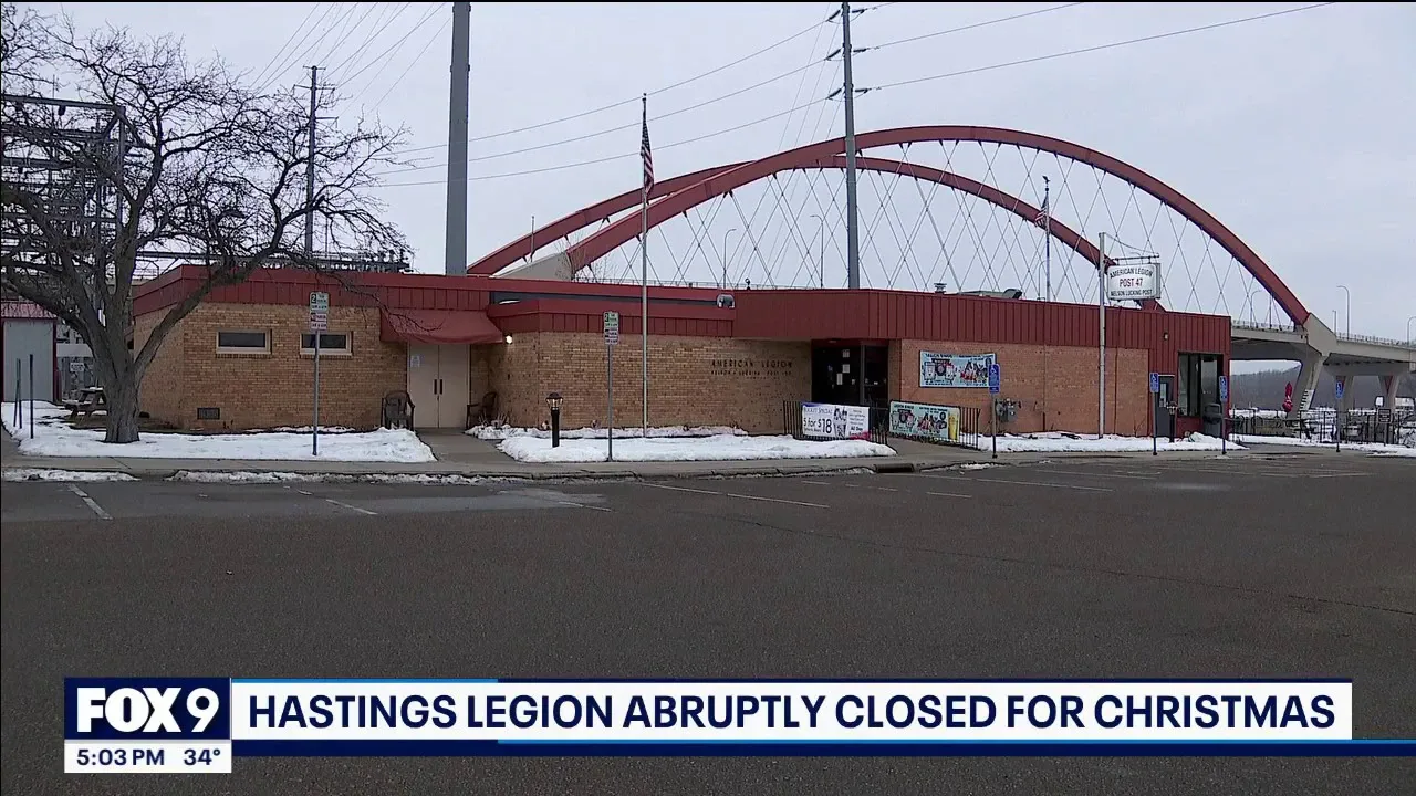 Hastings American Legion abruptly closes on Christmas Eve | FOX 9 ...