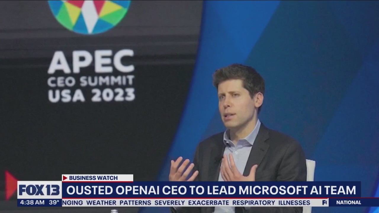 Microsoft hires OpenAI founder Sam Altman after being ousted | FOX 13 ...