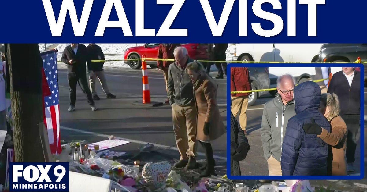 Gov. Walz visits Minneapolis ICE shooting memorial | FOX 9 Minneapolis ...
