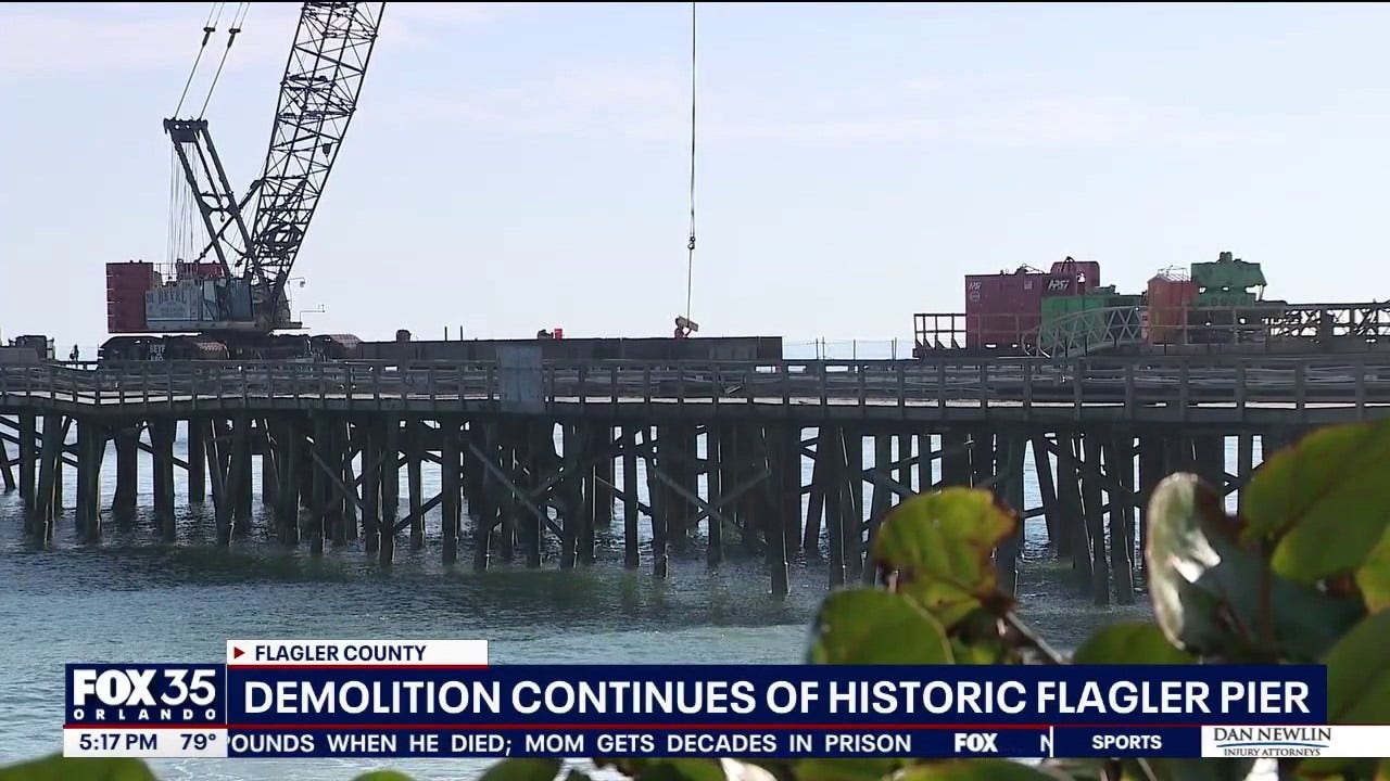 Demolition resumes on historic Flagler Beach Pier | FOX 51 Gainesville