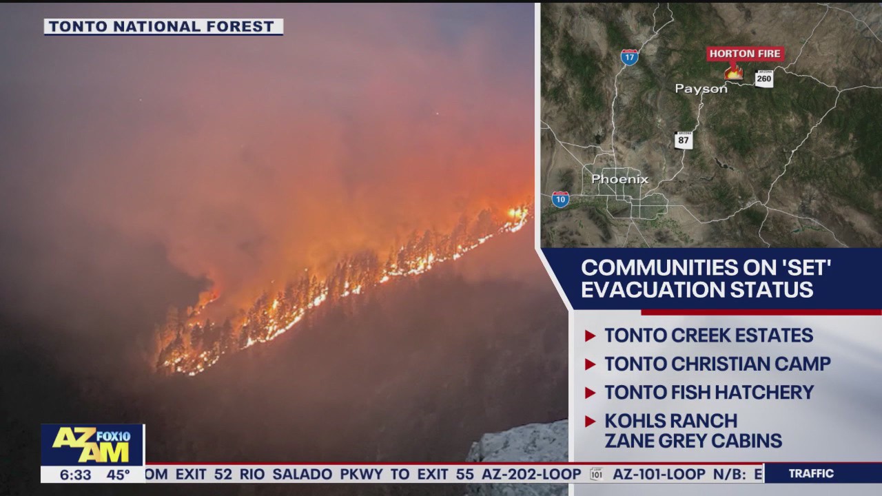 Horton Fire grows northeast of Payson | FOX 10 Phoenix