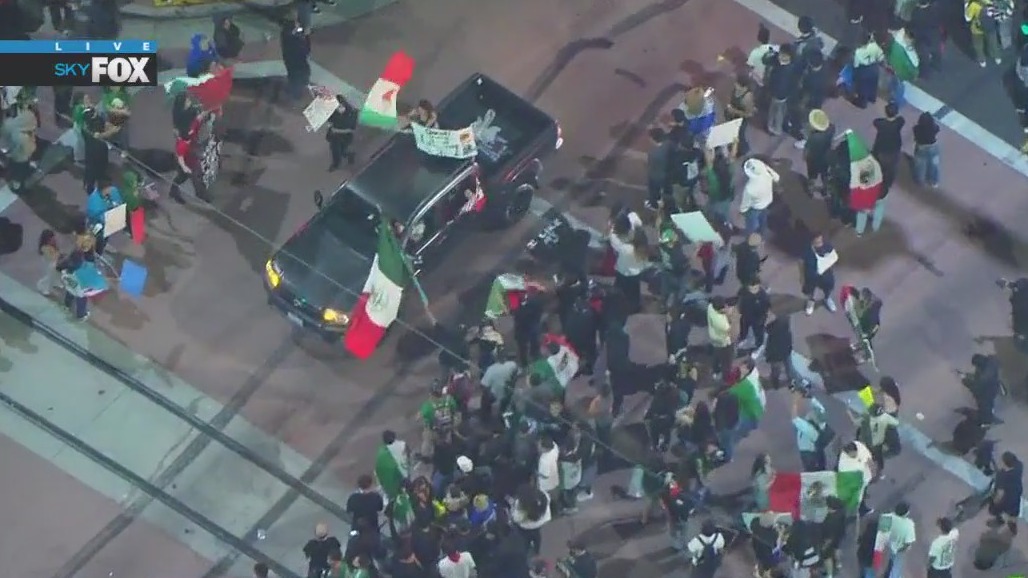 Santa Ana protesters march through streets | FOX 11 Los Angeles