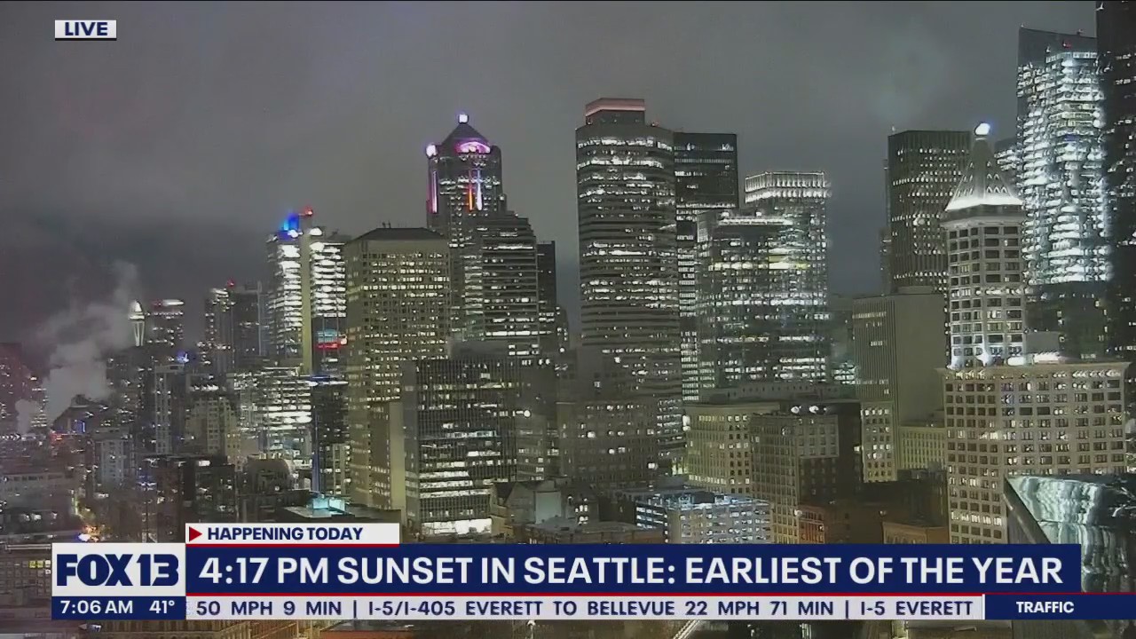 4:17 p.m. sunset in Seattle: Earliest of the year | FOX 13 Seattle