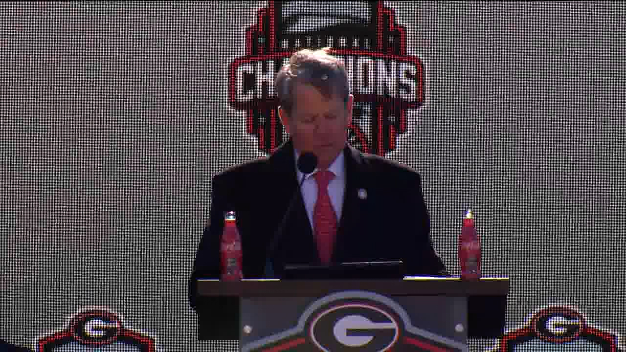 "How about them Dawgs?" Gov. Kemp delivers speech at UGA celebration ...