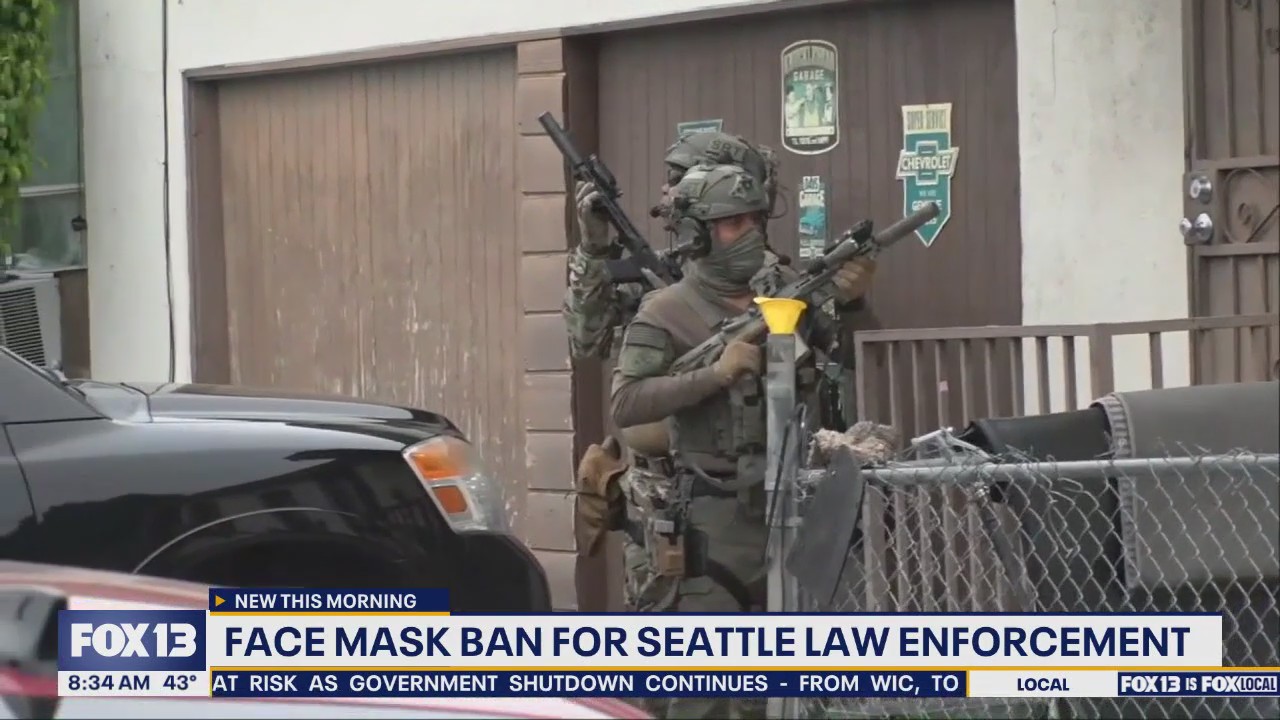 Face masks could soon be banned for Seattle law enforcement | FOX 13 ...
