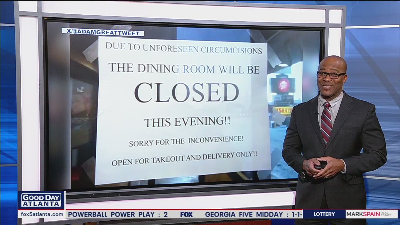 Restaurant makes unfortunate typo on sign | FOX 5 Atlanta