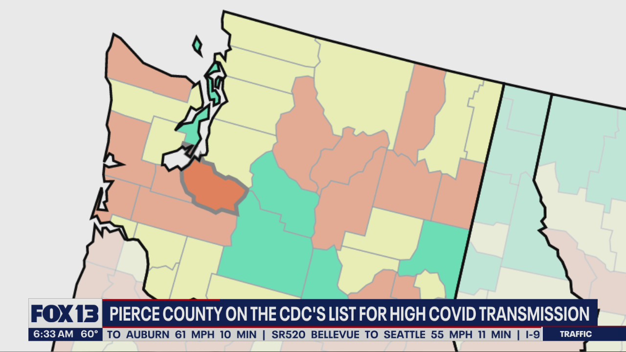 Pierce County on CDC's list for high COVID transmission | FOX 13 Seattle