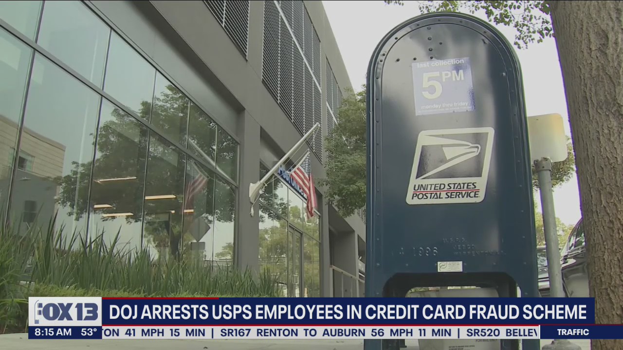 DOJ arrests USPS employees in credit card fraud scheme | FOX 13 Seattle
