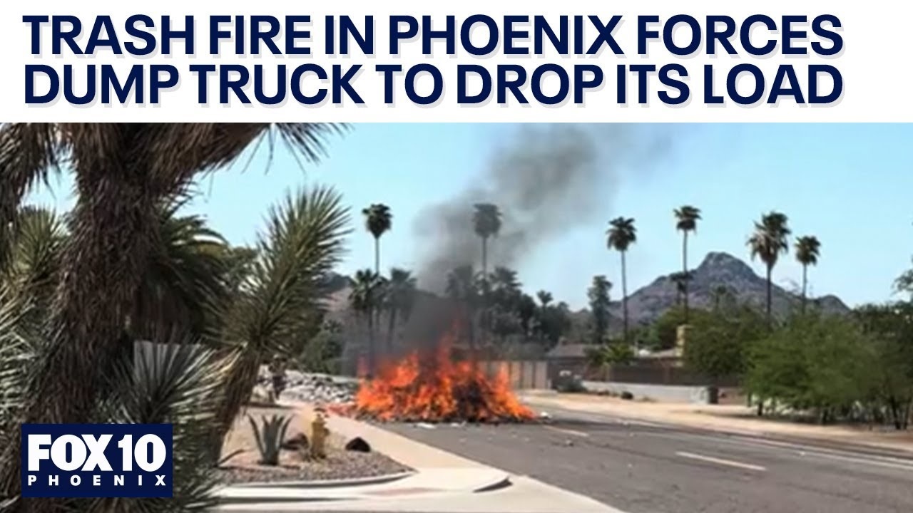 Phoenix garbage truck dumps load due to trash fire | FOX 10 Phoenix