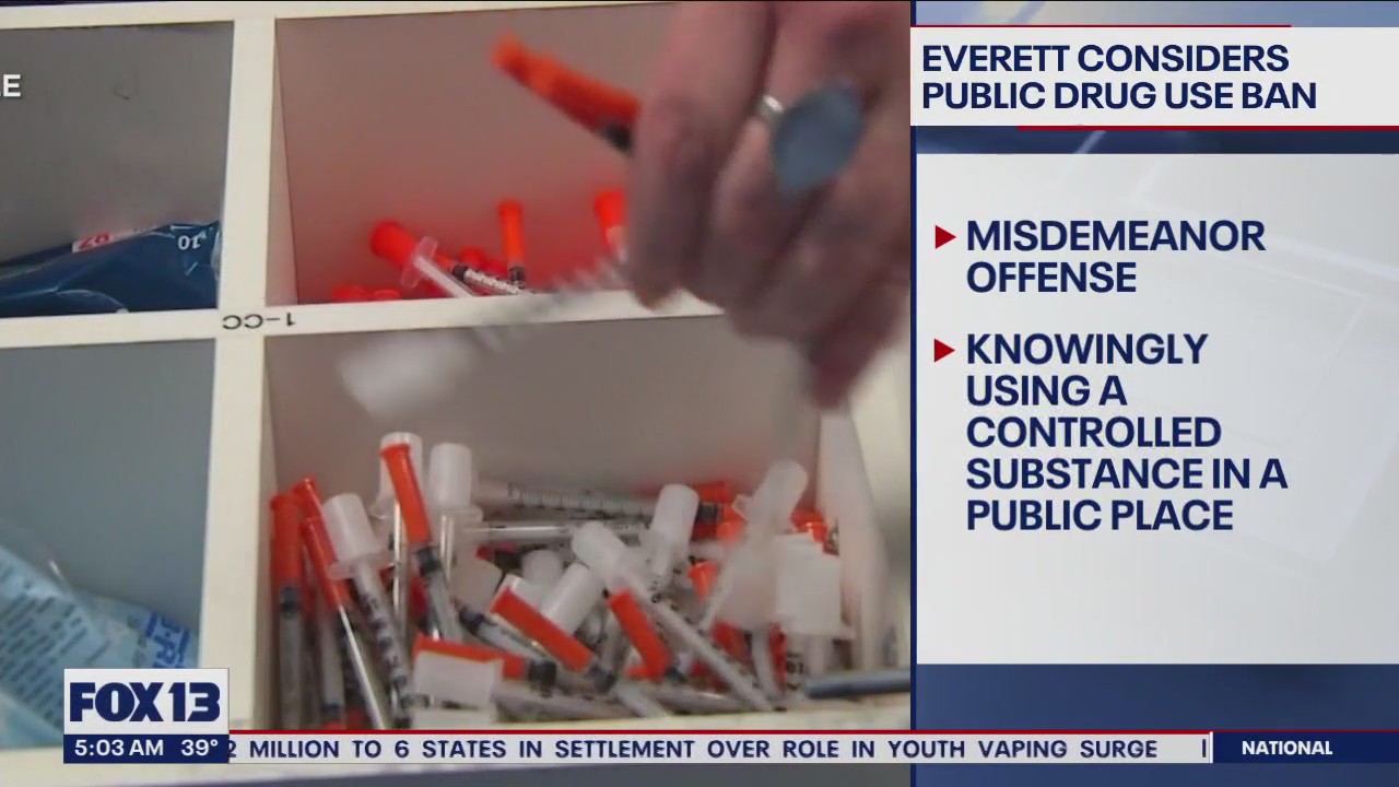 Everett City Council considering public drug use ban | FOX 13 Seattle