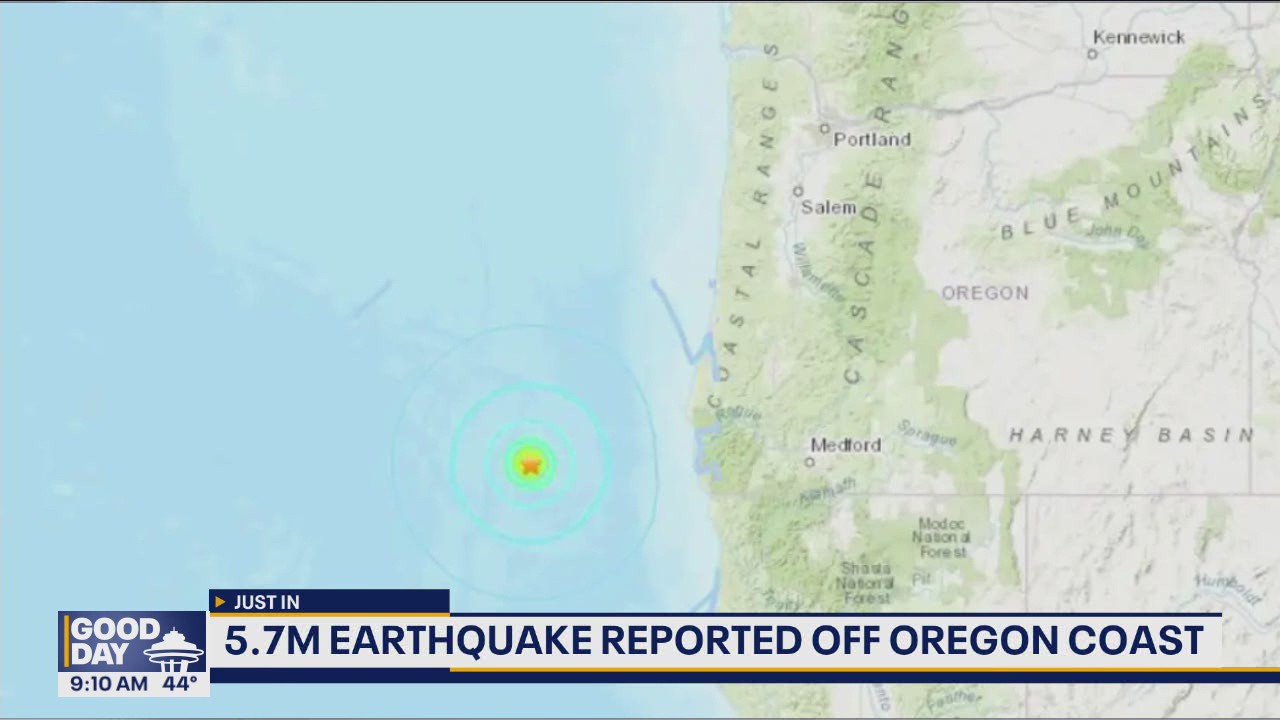 Earthquake off Oregon coast measures at 5.7-magnitude | FOX 13 Seattle