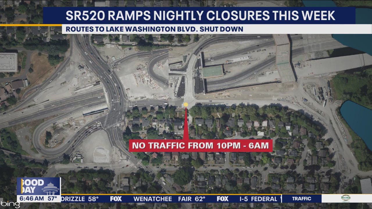 SR 520 ramps nightly closures this week | FOX 13 Seattle