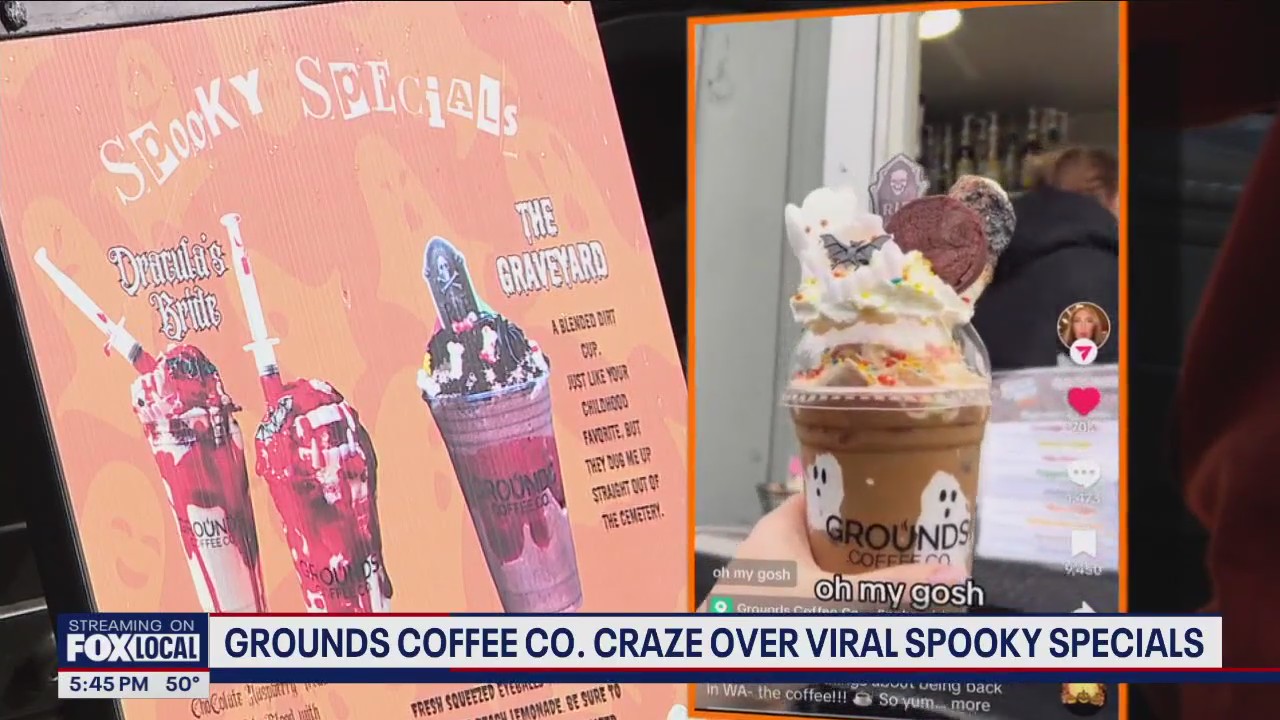 Grounds Coffee Co. craze over viral spooky specials | FOX 13 Seattle