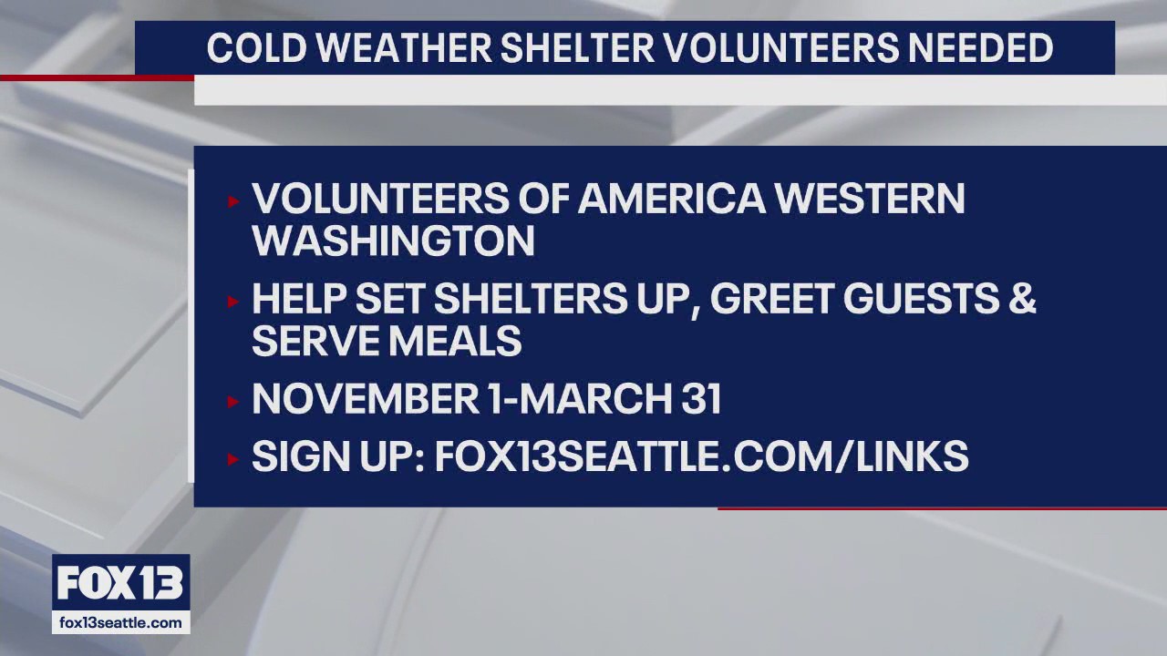 Volunteers needed for cold weather shelters around the region | FOX 13 ...