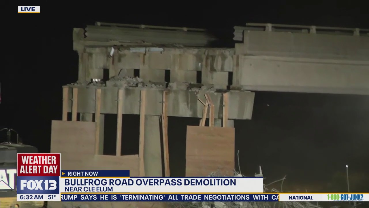 Bullfrog Road overpass demolition | FOX 13 Seattle