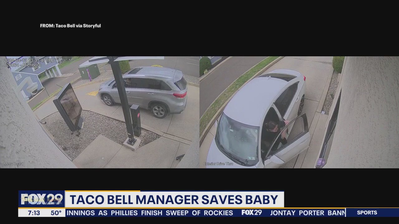 Taco Bell manager saves baby in incredible video | FOX 29 Philadelphia