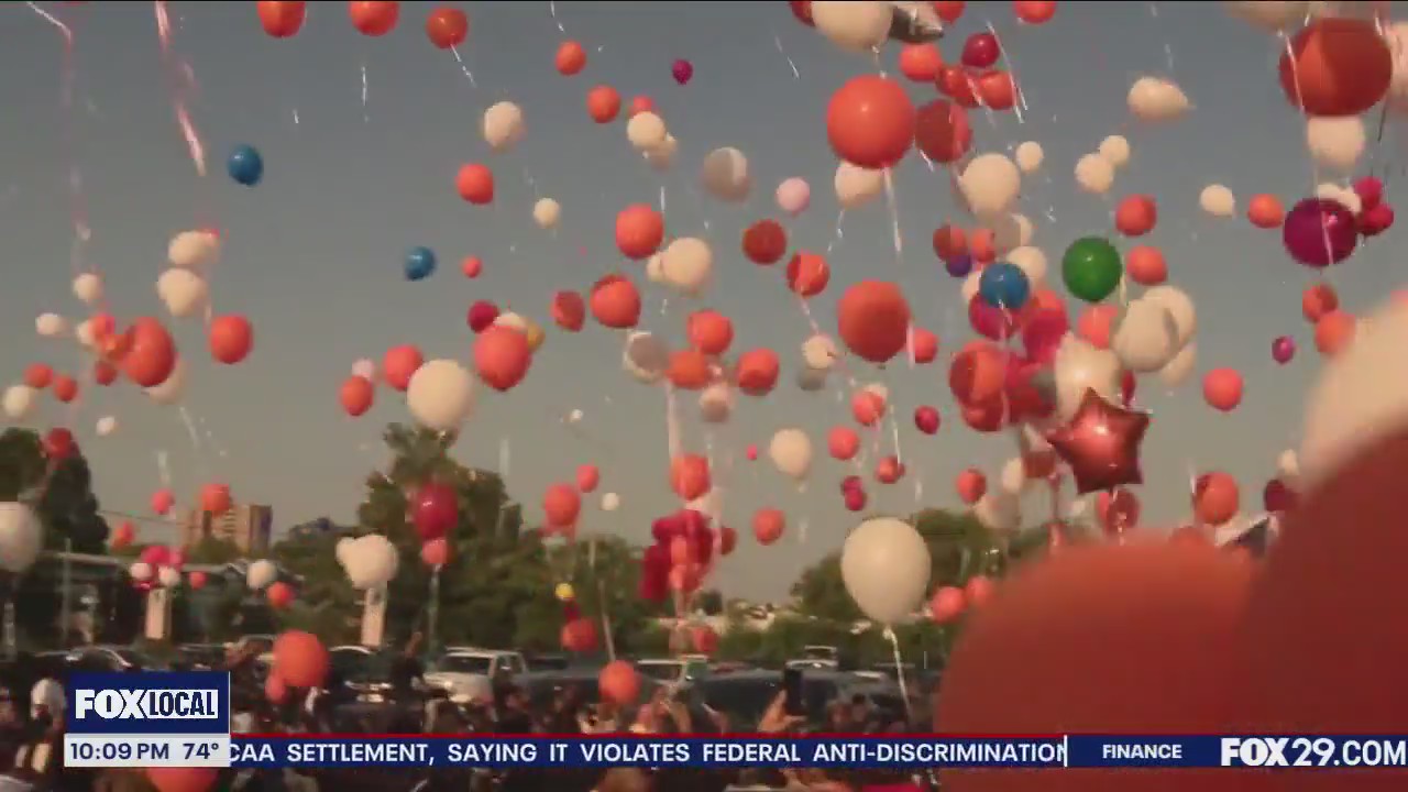 Balloon release held for 2 young victims of gun violence | FOX 29 ...